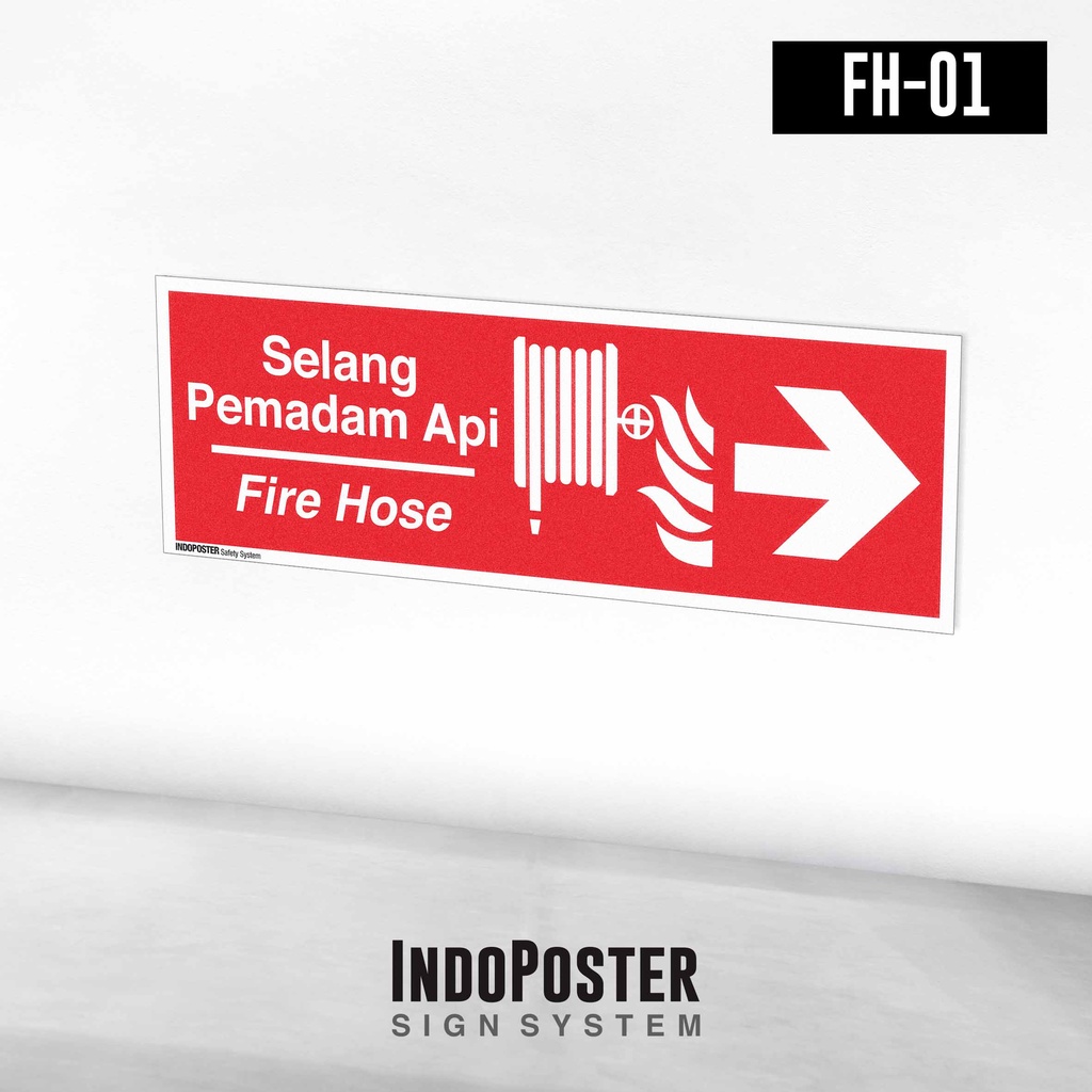 Jual Stiker Safety Sign Rambu K3 Fire Hose Kebakaran Arah Kanan dan ...