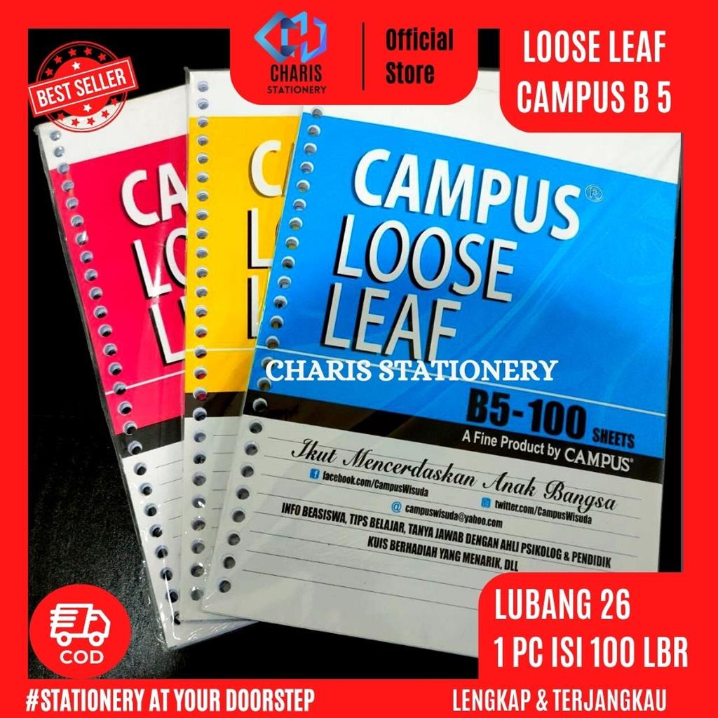 Jual CHARIS STATIONERY - Kertas Tulis CAMPUS Loose Leaf B5 Isi 100 Lembar/Pak | Shopee Indonesia