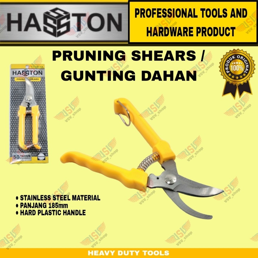 Jual HASSTON Gunting Dahan Ranting Bunga 185mm Pruning Shears 1350-024 ...
