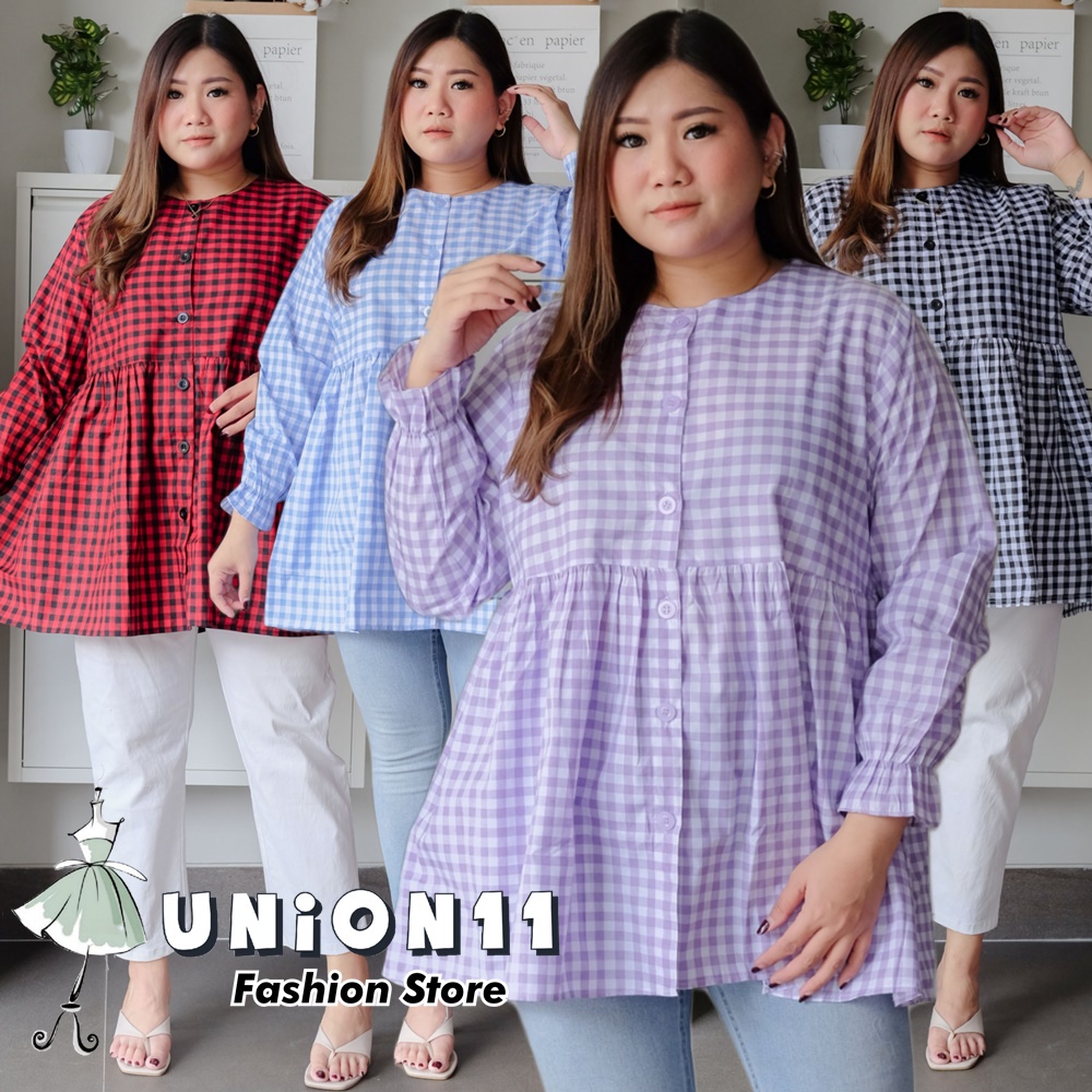 Jual UNION11 - ATASAN JUMBO WANITA LD 120 / BAJU JUMBO WANITA / BAJU KERJA WANITA / BLOUSE JUMBO ...