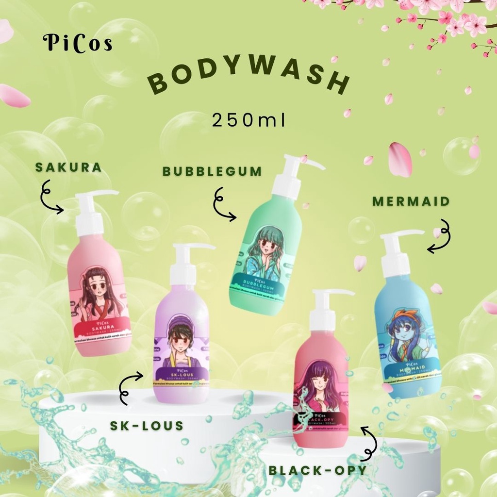Jual PICOS BODY WASH Brightening, Glowtening Aroma Parfum Black Opium ...