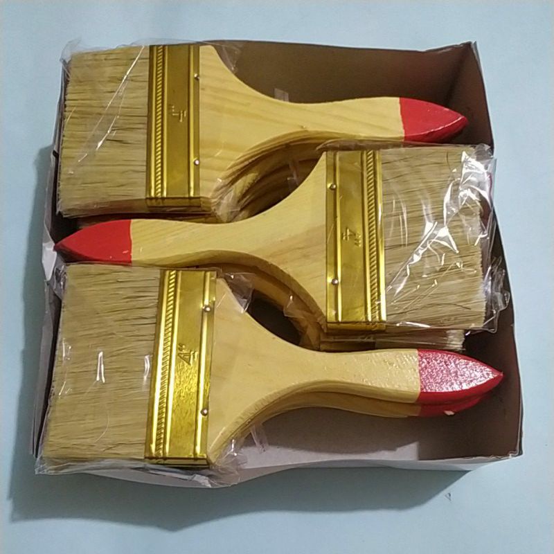 Jual Kuas cat tembok/ kuas cat gagang kayu tebal ukuran 4 inchi, harga ...