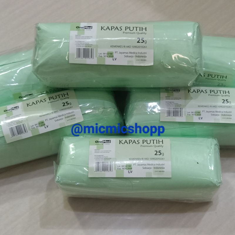 Jual Kapas Putih Pembalut Medis Onemed 25 gr | Shopee Indonesia