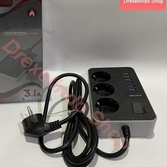 Jual Power Socket Terminal Colokan Listrik 6 USB 3 Socket SCH-050 EU ...