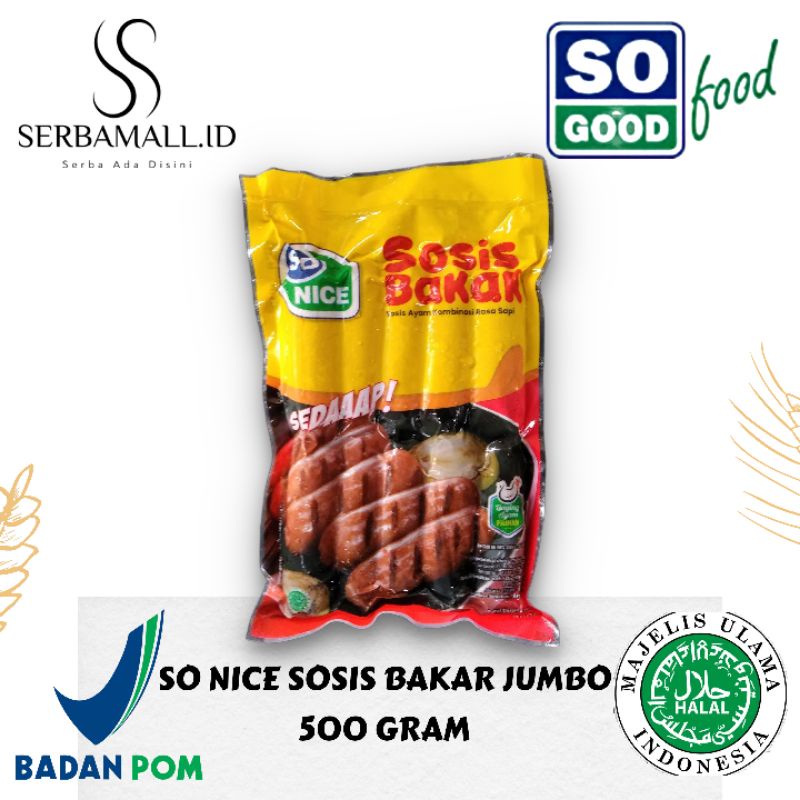 Jual SO NICE SOSIS BAKAR JUMBO 500 GRAM (ISI 10) HALAL LEZAT BERGIZI ...