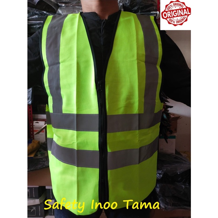 Jual Rompi Safety Polyester Tebal Dan Zipper Resleting Orange Hijau ...