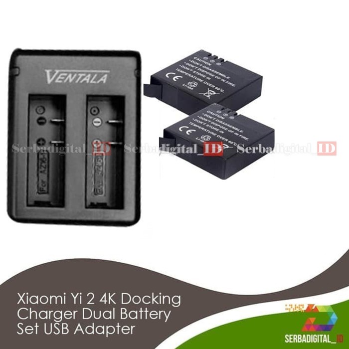Jual Xiaomi Yi 2 4K Docking Charger Dual Battery Set USB Adapter ...