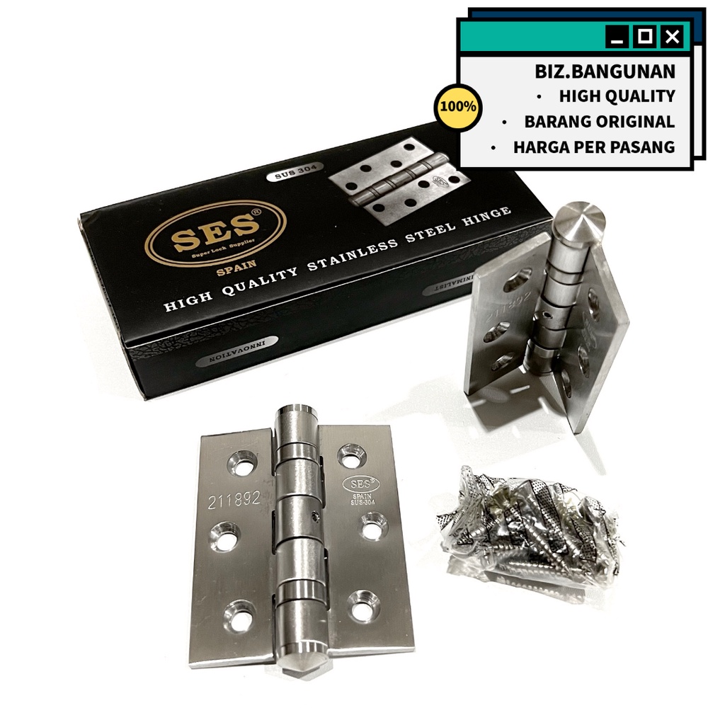 Jual ENGSEL STAINLESS STEEL SES 3 INCH TEBAL - PINTU JENDELA SUS 304 ...