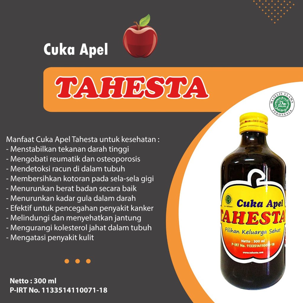 Jual Cuka Apel Tahesta 320 ML | Shopee Indonesia