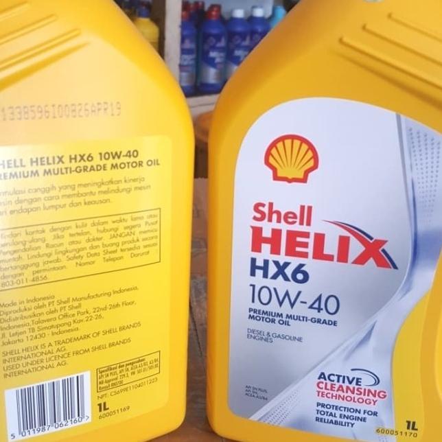 Jual Original Bare scan Shell Helix HX6 10W-40 SN Plus 1ltr | Shopee ...