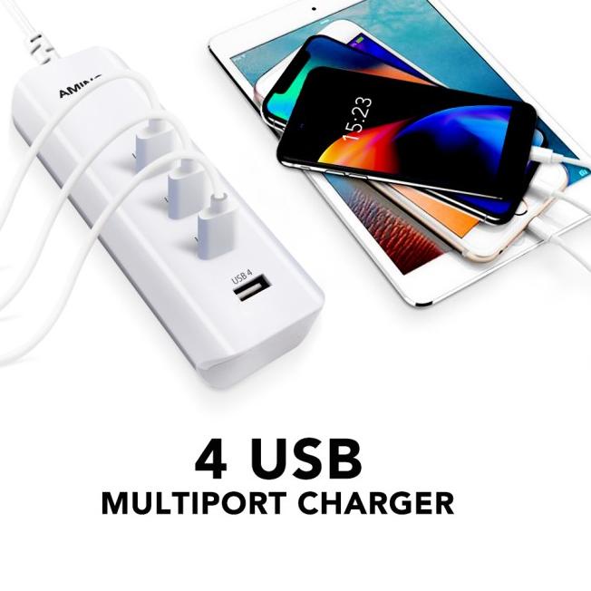 Jual 4 USB Port Multi Port Charger Fast Charger LED Function 5V 2A 20W ...