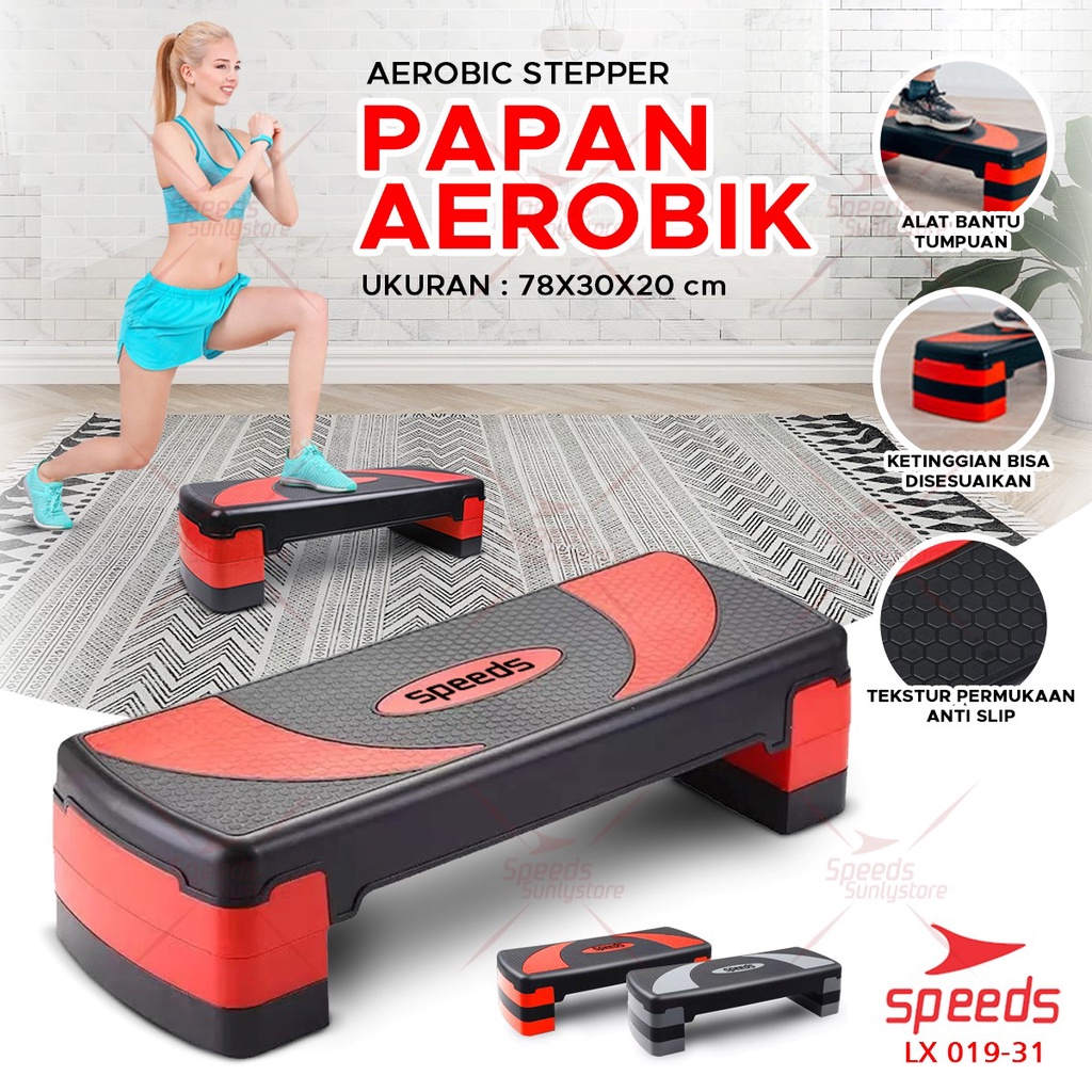Jual SPEEDS Zumba Step Papan Senam Aerobik 3 Tingkatan Aerobic Stepper Portabel Anti Slip Alat ...