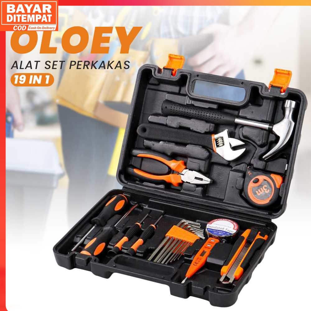 Jual ( 100% ORI ) OLOEY Alat Set Perkakas Tang Palu Obeng Box Storage ...