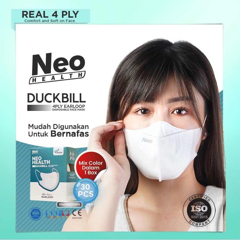 Jual Neo Mask Duckbill Masker Neo Duckbill 4 Ply Perbox Isi 30 pcs Mix ...