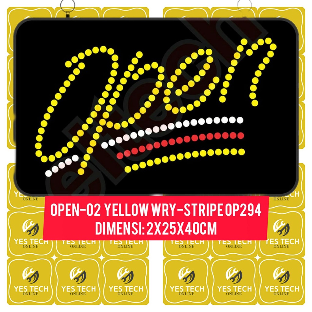 Jual LED Logo Sign Board Tanda Buka OPEN2 Merah Kuning Hijau Biru Putih ...