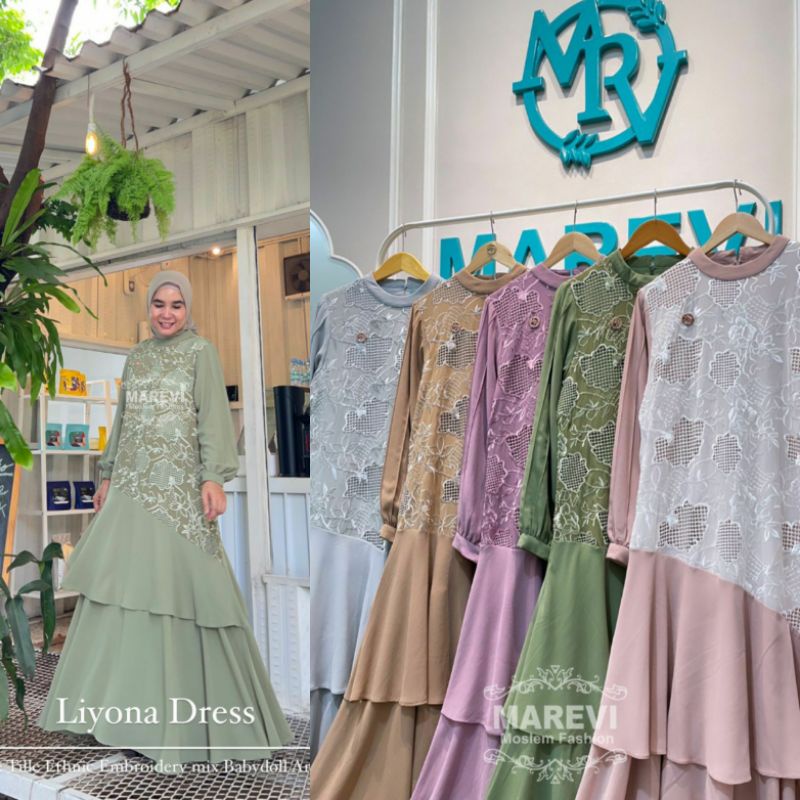 Jual LIYONA DRESS BY MAREVI (HANYA SIZE STANDAR) | Shopee Indonesia