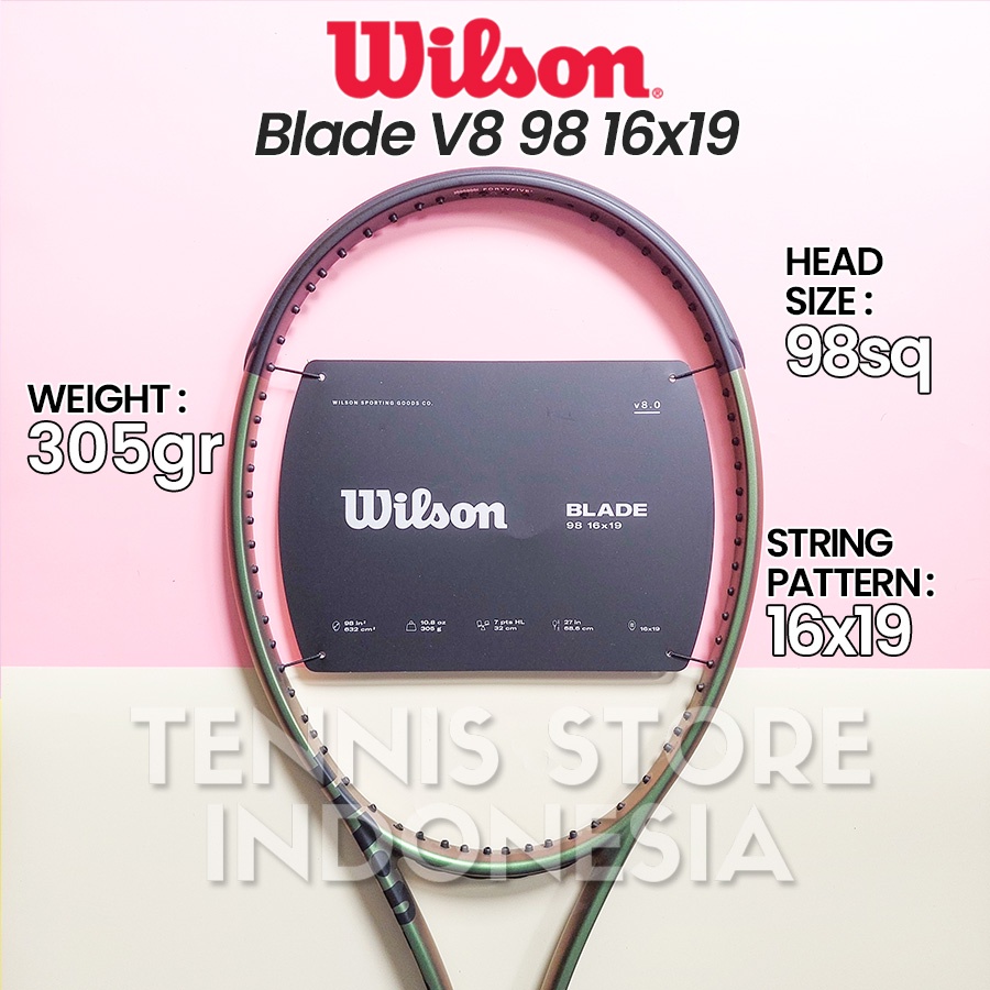 Jual Raket Tenis Wilson Blade V8 V 8 98 16x19 v8 2021 98 sq / 305 gr ...