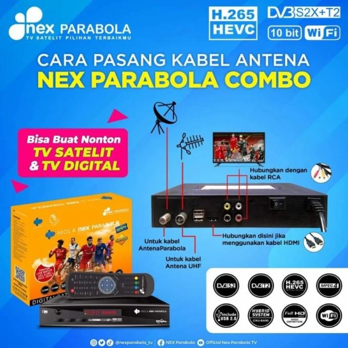 Jual Receiver Nex Parabola Combo kuning Receiver Parabola dan Set Top ...