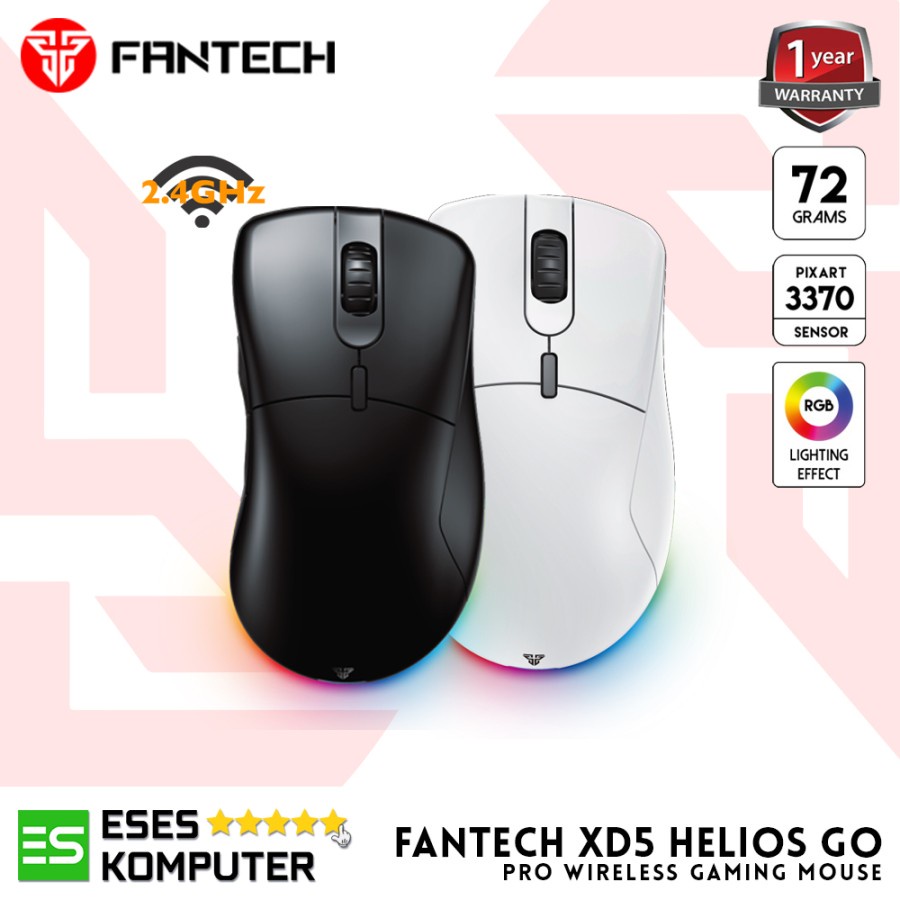 Jual Mouse Fantech XD5 Helios GO Wireless - Dual Mode - PixArt 3370 ...