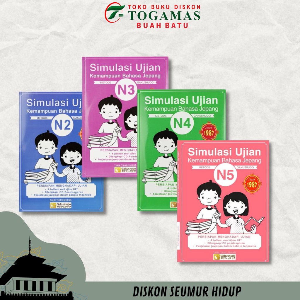 Jual SIMULASI UJIAN KEMAMPUAN BAHASA JEPANG N2/N3/N4/N5 + CD | Shopee Indonesia