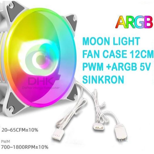 Jual Fan moon light 12cm Sinkron ARGB PWM coolmoon fan casing - Putih ...