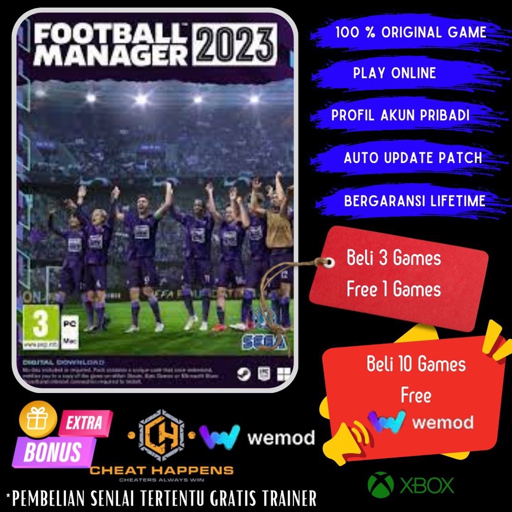 Jual Windows - Football Manager 2023 + IGE + FMRTE + MEGAPACK - ONLINE ...