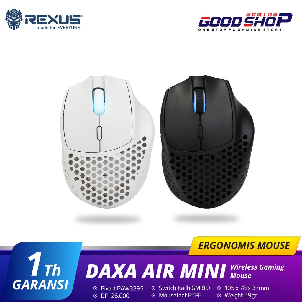 Jual Rexus PRO Mouse Wireless Gaming Daxa Air Mini | Shopee Indonesia