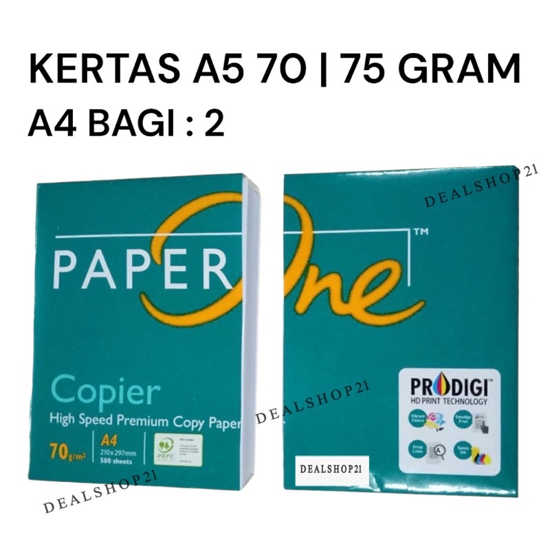 Jual KERTAS HVS A5 TEBAL 75 GSM | 70 GSM, 1 RIM ISI 500 LEMBAR, KERTAS ...