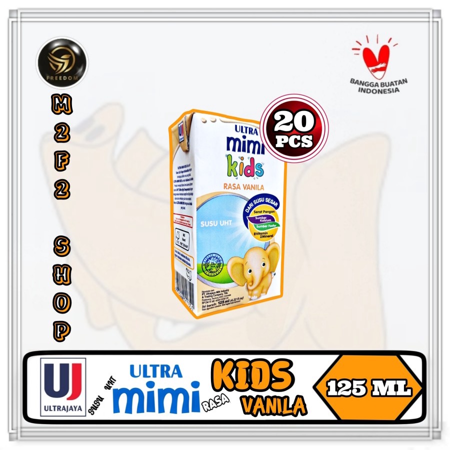 Jual Susu Ultra Milk Mimi Kids Kotak UHT Rasa Vanila | Vanilla - 125 ml ...