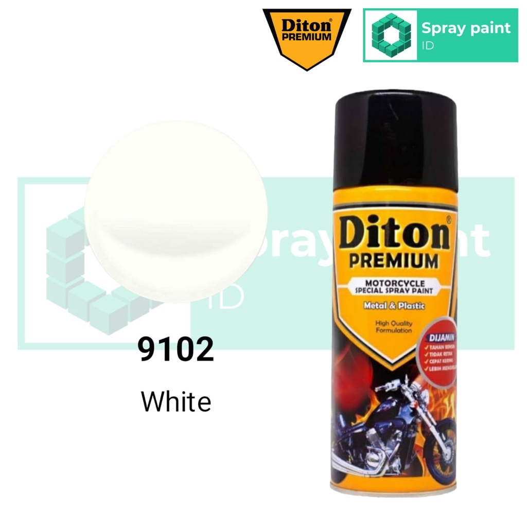 Jual DITON PREMIUM 400ml WHITE PUTIH GLOSS GLOSSY 9102 PILOX PILOK CAT ...