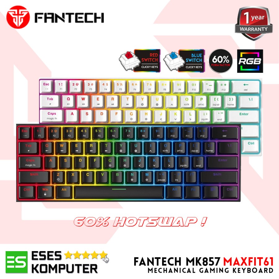 Jual Keyboard Fantech MK857 MAXFIT61 60% RGB - Mechanical Gaming ...