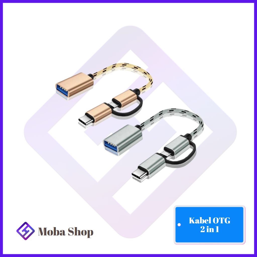 Jual Kabel OTG 2 in 1 Micro Usb Type-C Fast Transfer Data | Shopee ...