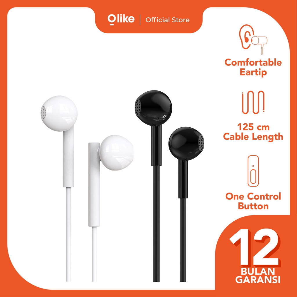 Jual Olike E20s Wired Earphone Headset Handsfree Cable Length 125 cm ...