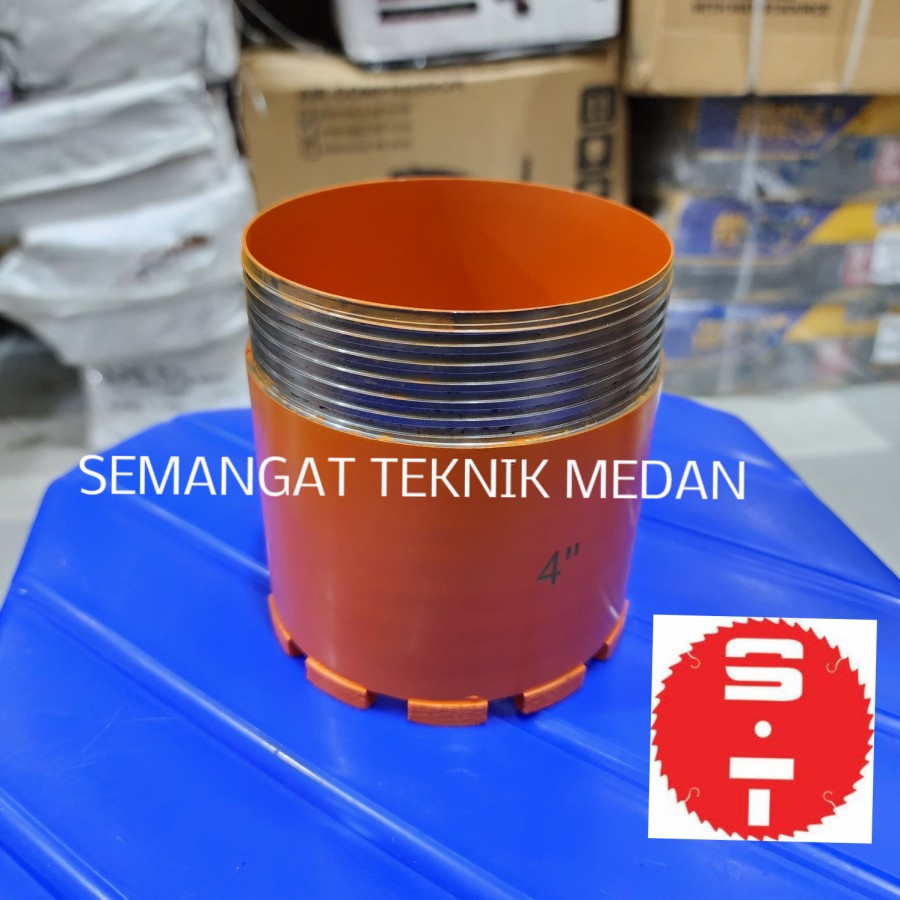 Jual 4" MATA BOR BETON ASPAL DIAMOND CORE CORING BIT 4 " INCH HEAD ...
