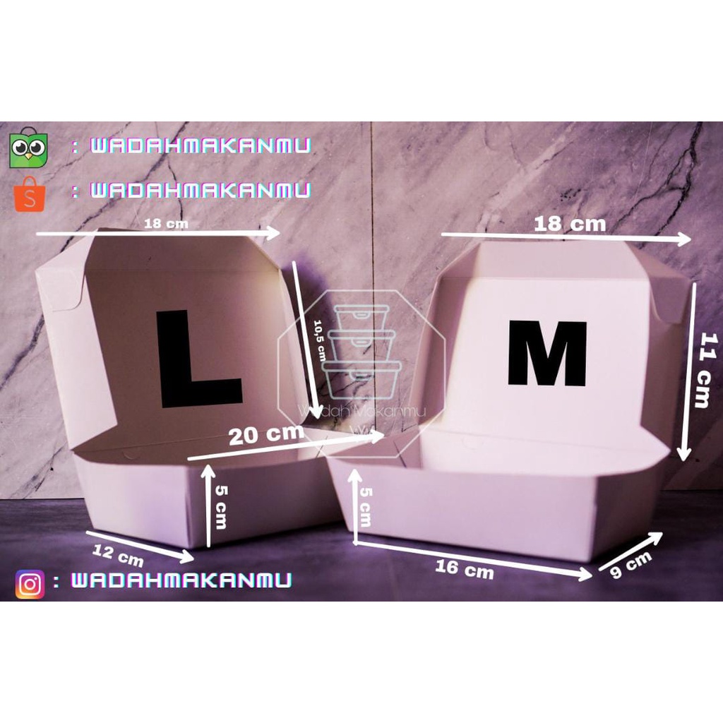 Jual Lunch Box M Putih First Pack @50 pcs | Shopee Indonesia