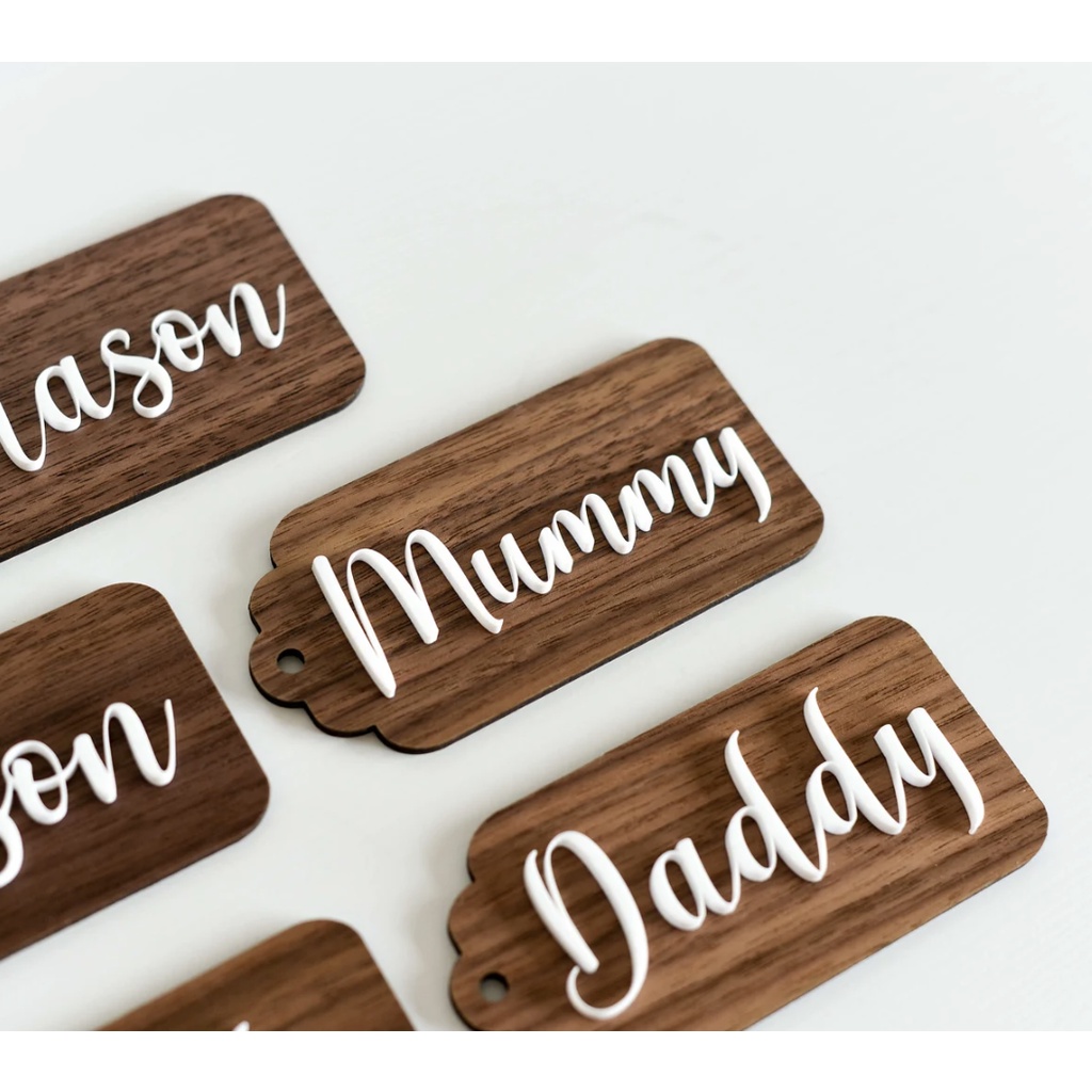 Jual Custom Nama Akrilik Kayu Acrylic 2 Layer Label Tag Hampers ...