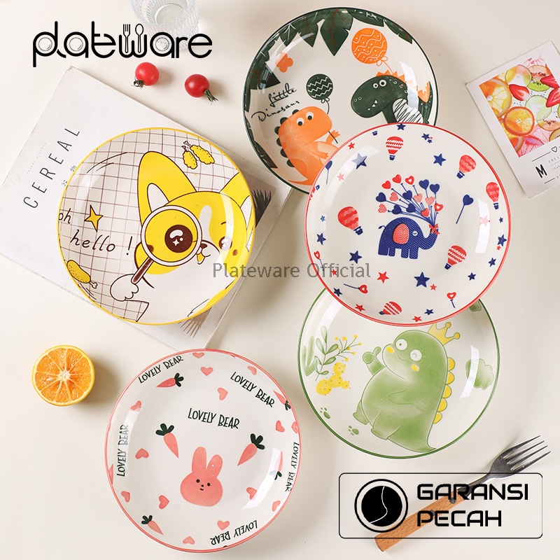 Jual Piring makan keramik banyak barian karakter lucu dan imut ukuran ...