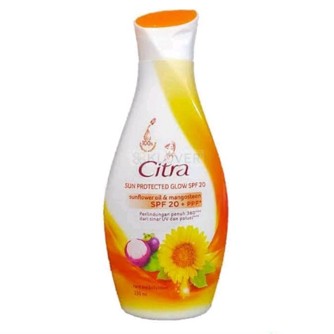 Jual Citra Sun Protected Glow SPF 20 Sunflower Oil Mangosteen 230ml ...
