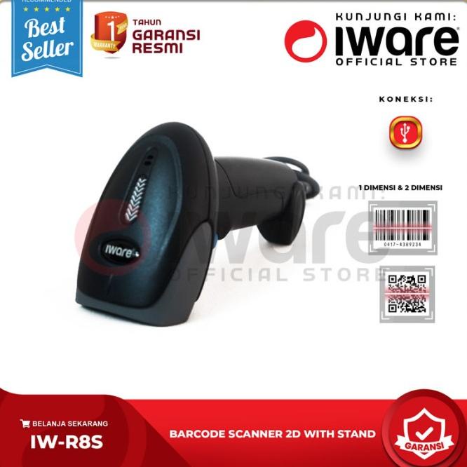Jual Barcode Scanner E-Faktur Qr Code 2D/1D Iware R8S With Stand | Shopee Indonesia