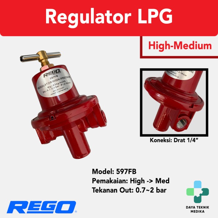 Jual Reg Rego Pressure Regulator Lpg 597Fb - Pengatur Tekanan Gas ...