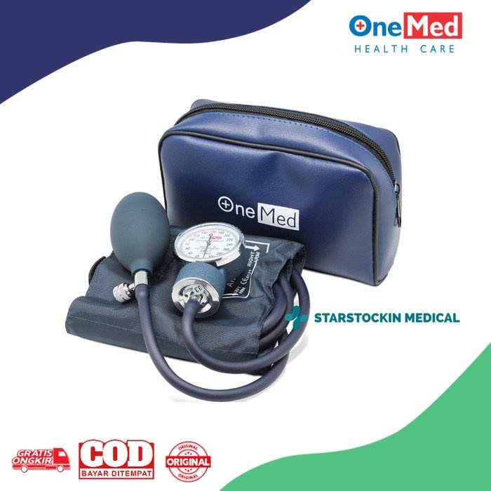 Jual Tensimeter Manual Onemed Tensi Aneroid 200 Jam Kompas Navy ...