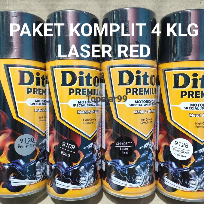 Jual Pilok Cat Diton Premium Paket Lengkap 4 Kaleng Laser Red Merah ...