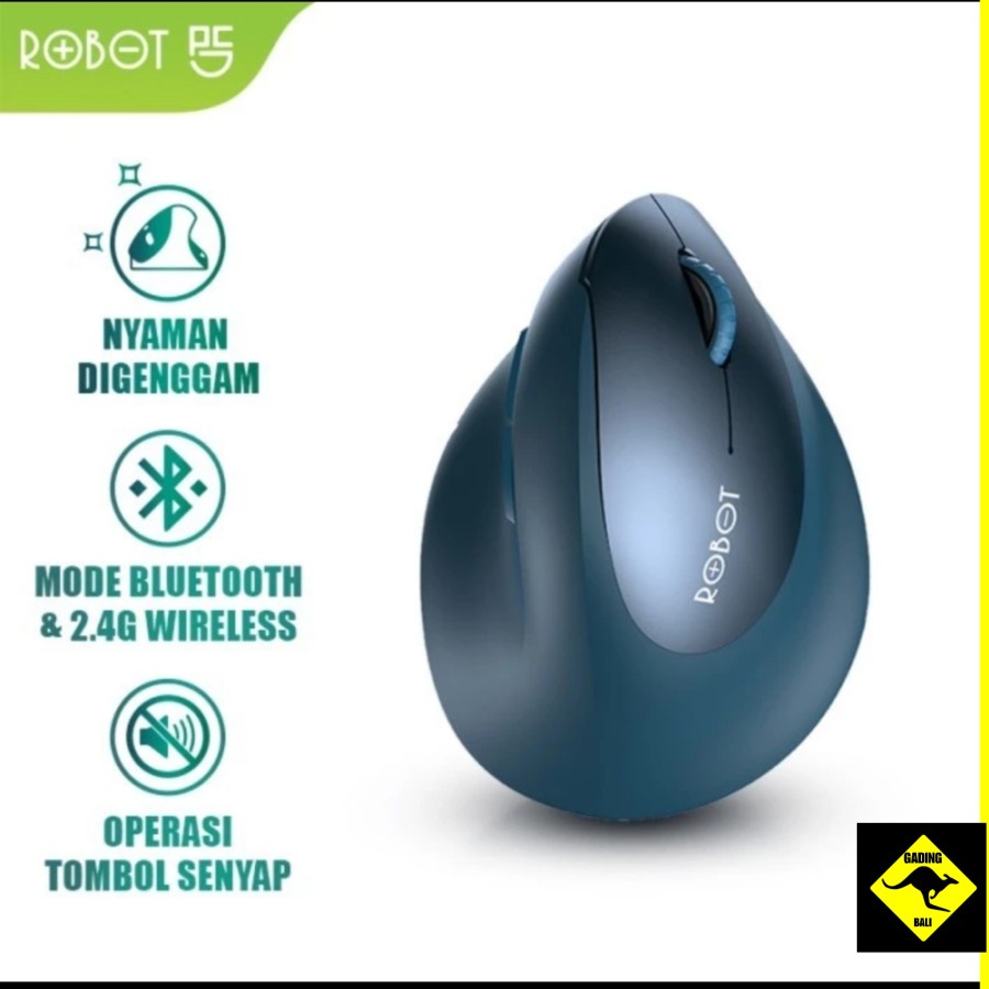 Jual MOUSE BLUETOOTH WIRELESS ROBOT GURU MASTER 1 3 DPI VERTICAL SILENT ...