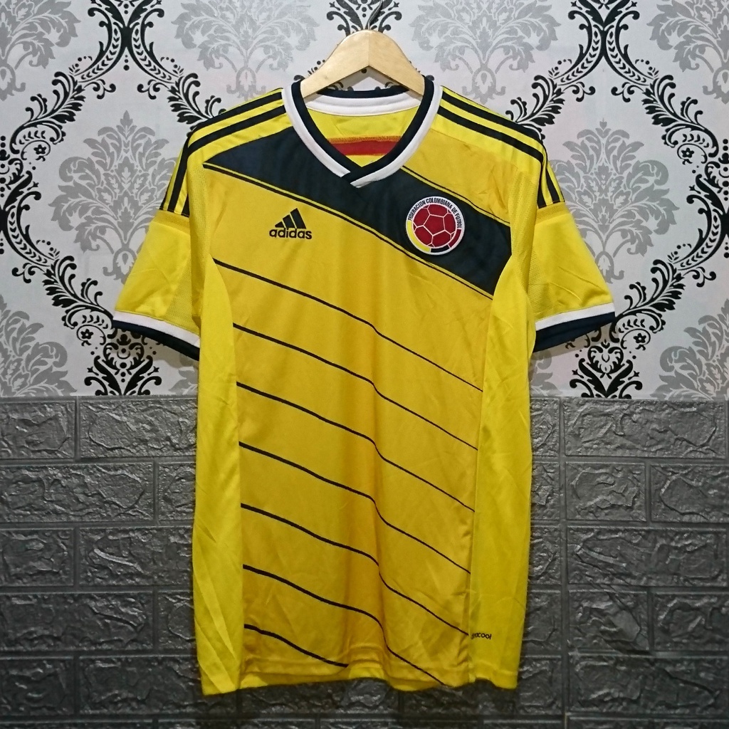 Jual Jersey Colombia Home 2014 / 2015 Retro Kuning World Cup | Shopee ...