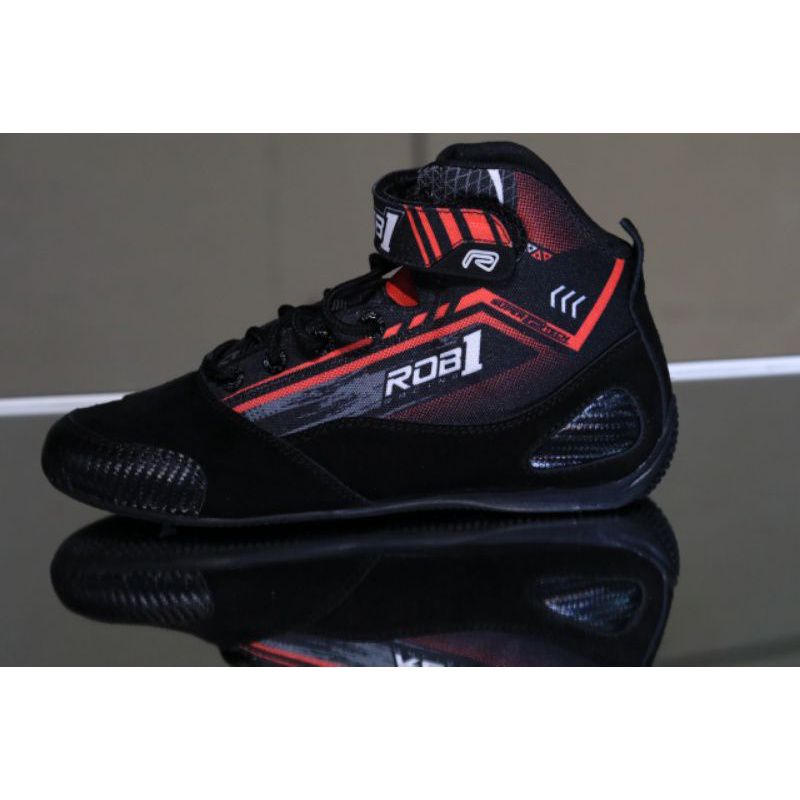 Jual Terbaru Sepatu Balap Drag Bike ROB1 Racing - Evo Black Red ...