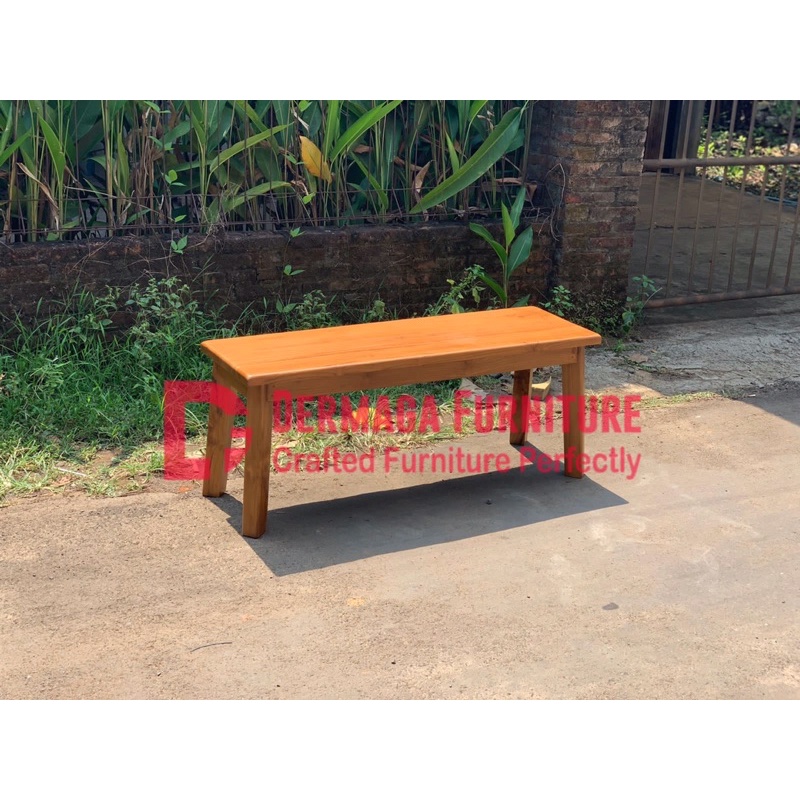 Jual PRE ORDER STOOL BENCH PANJANG 110cm KAYU JATI FINISHING NATURAL ...
