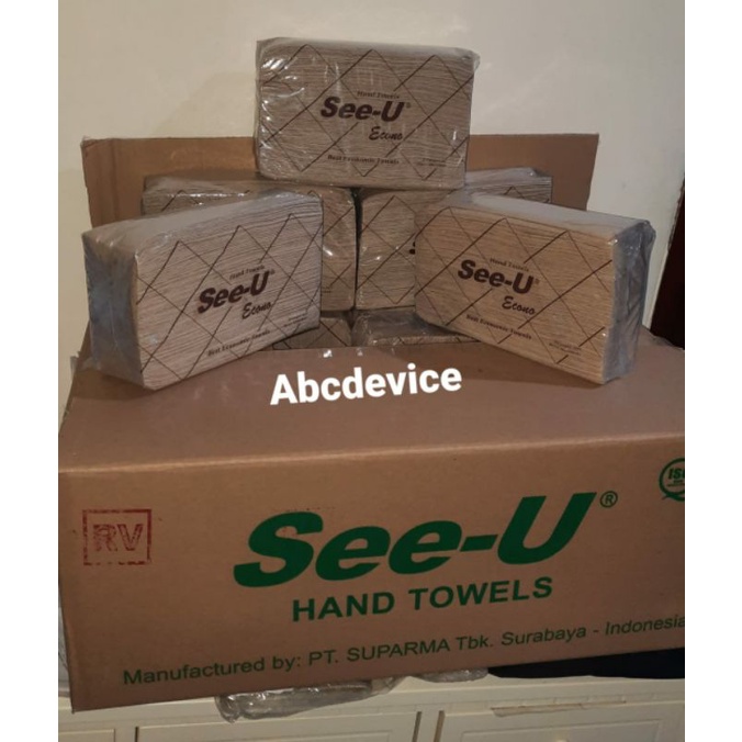 Jual Tissue Tisu See-U See U Hand Towel Econo Brown Coklat 150 Sheet ...
