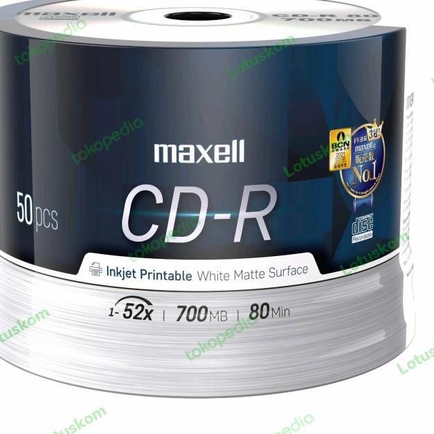 Jual CD-R Maxell Inkjet Printable White Surface 52X 700MB (50pcs) | Shopee Indonesia