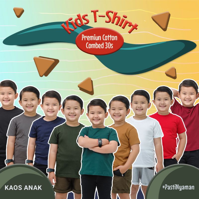 Jual Kaos Polos Anak 100% Original Premium Cotton Combed 30s Umur 0-10 tahun | Shopee Indonesia