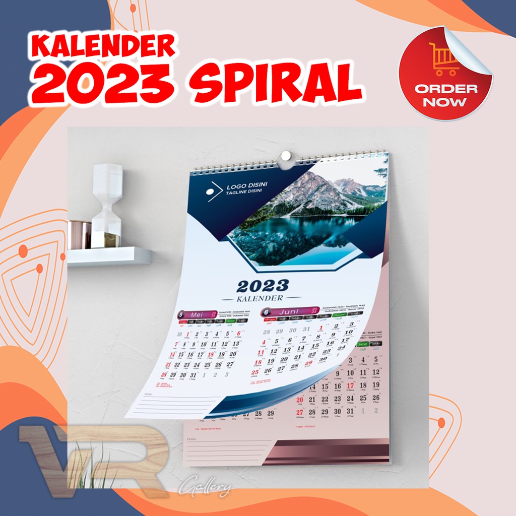 Jual KALENDER SPIRAL HANGER 4 LEMBAR - Bisa 3 bulan per lembar dan bisa ...